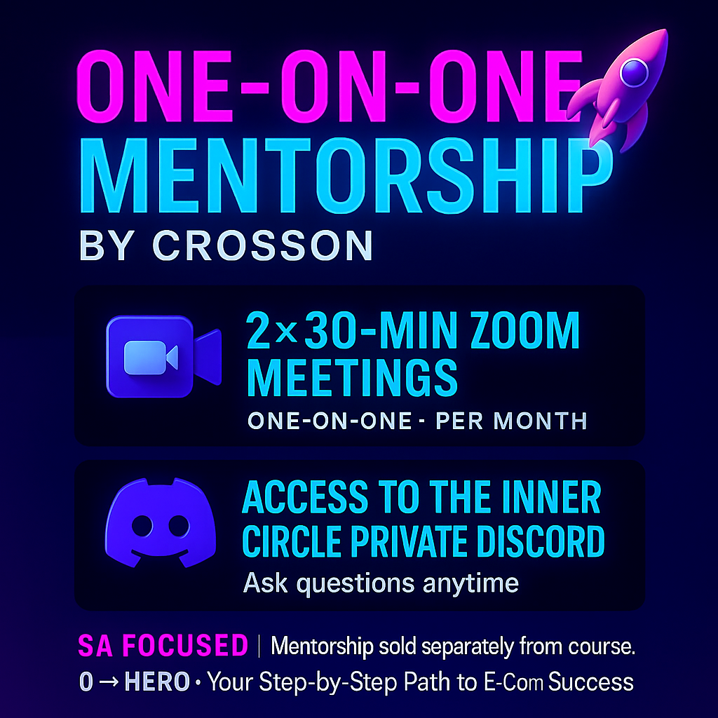 One-on-One Mentorship (Monthly) – CrossonCourse